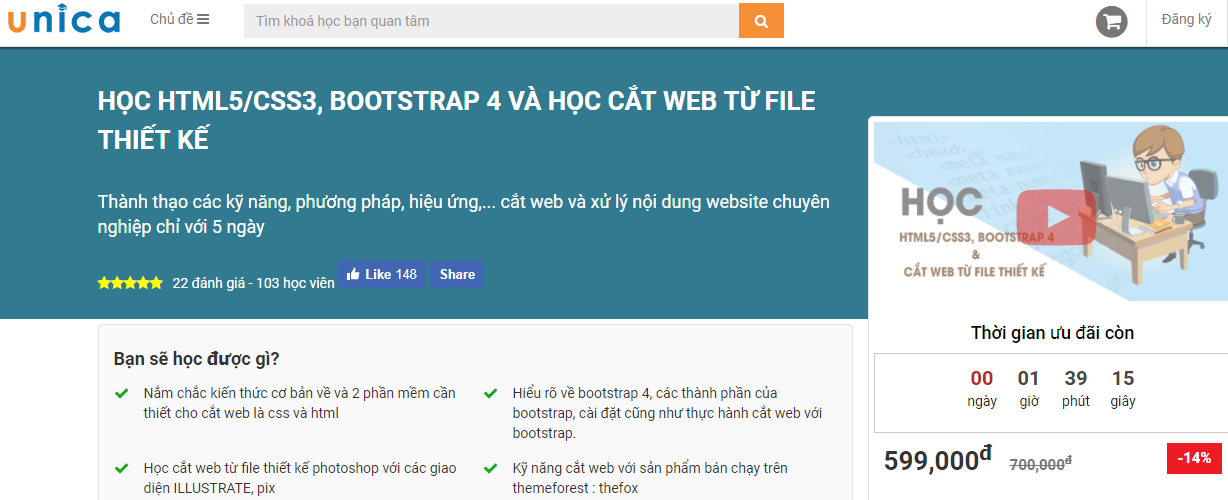 Chia SẺ Free KhÓa HỌc HỌc Html5css3 Bootstrap 4 VÀ HỌc CẮt Web TỪ