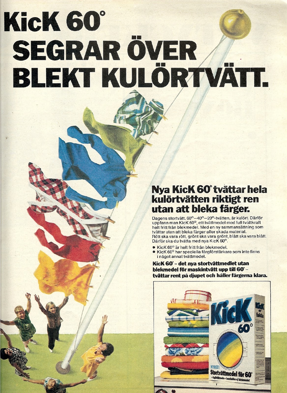 Nostalgorama: Reklam för Kick 60° tvättmedel 1971