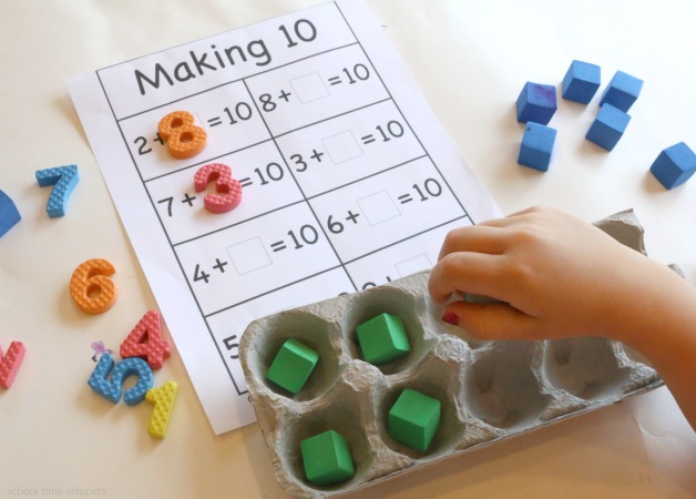 Egg Carton Math: Make Ten! | School Time Snippets