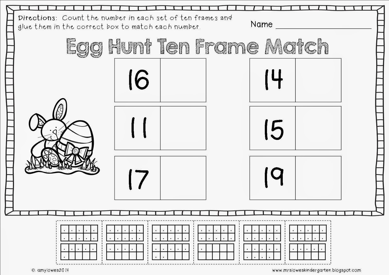 Mrs. Lowes' Kindergarten Korner: No Prep Easter Math and Literacy ...