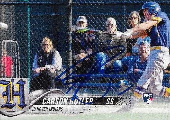 foul bunt: Signed Custom Cards From Carson