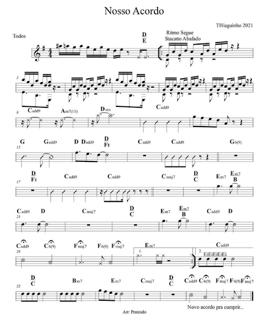 Nandinho Cavaco: Partitura - Thiaguinho - Nosso acordo