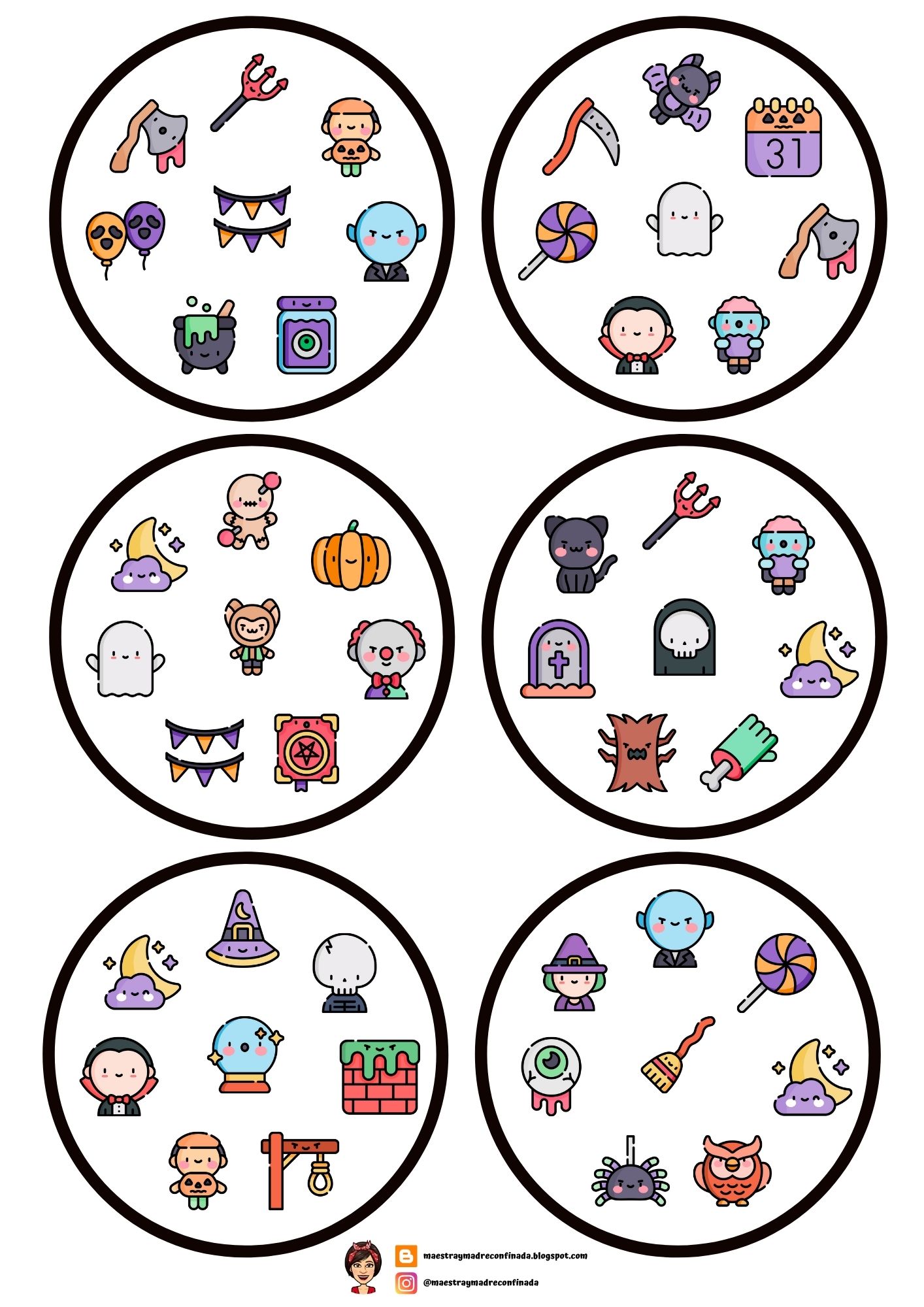 MAESTRA Y MADRE CONFINADA: DOBBLE HALLOWEEN