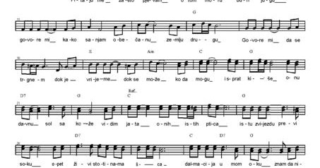 NOTE | DOMACE I STRANE: DALMACIJA U MOM OKU NOTE AKORDI TEKST