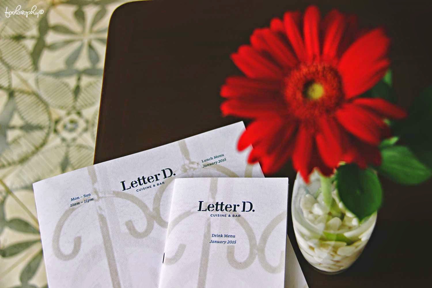 Letter D Bar & Cuisine - F O O L O S O P H Y - Jakarta Food Blog
