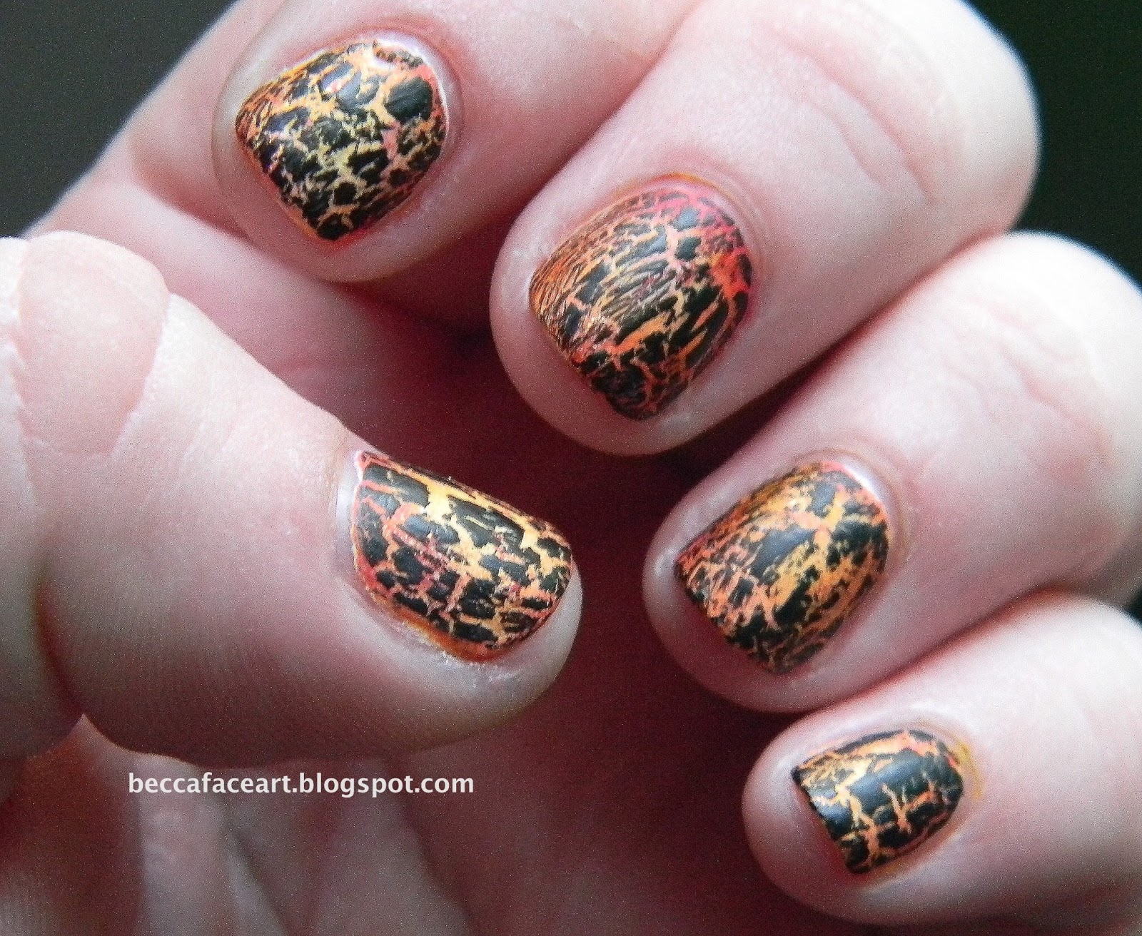 Becca Face Nail Art: Lava Nails