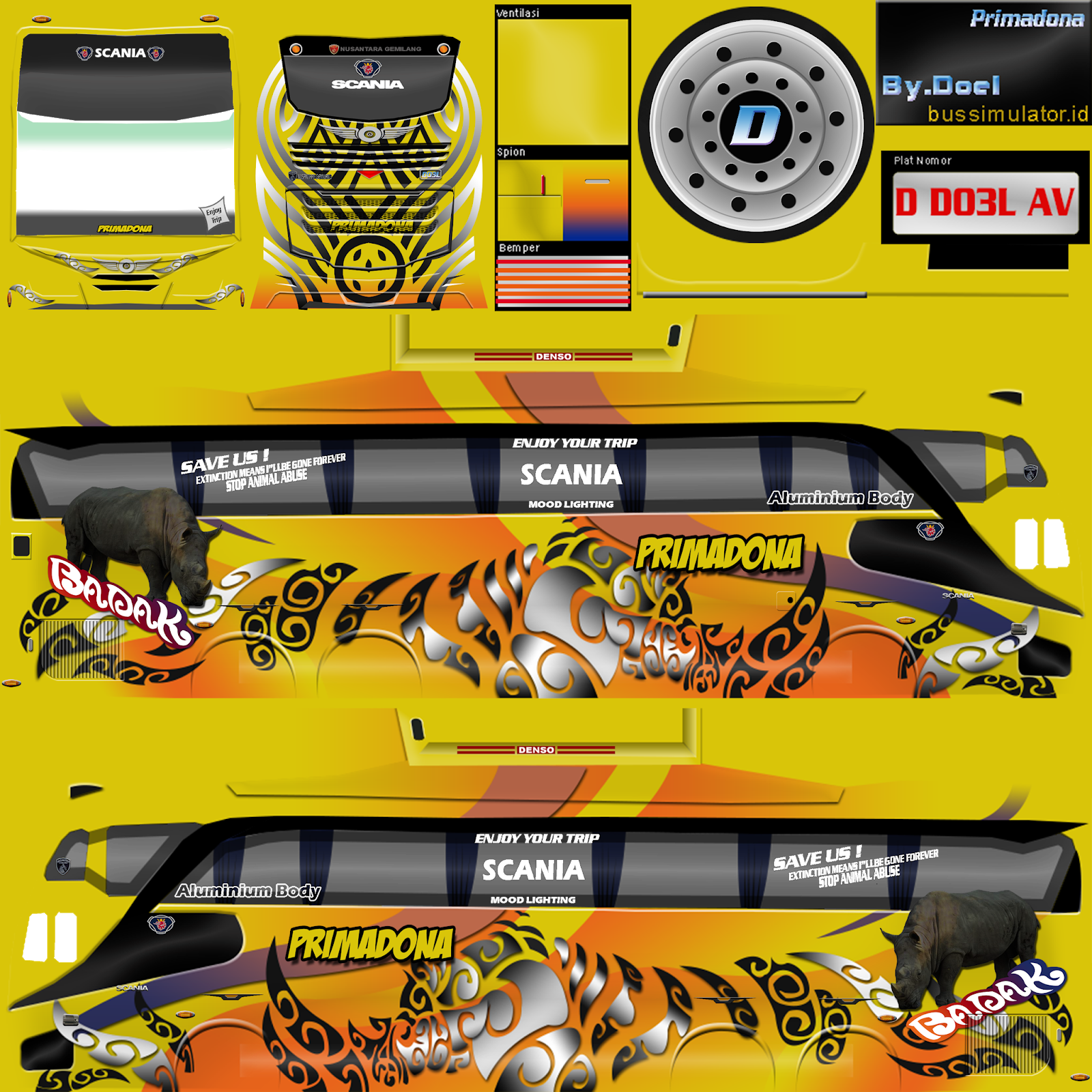 Livery Bus Simulator Indonesia New 6 | Download Livery BUSSID Mod