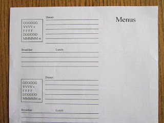 Miss Abigail's Hope Chest: Home Ec- Menu Planning