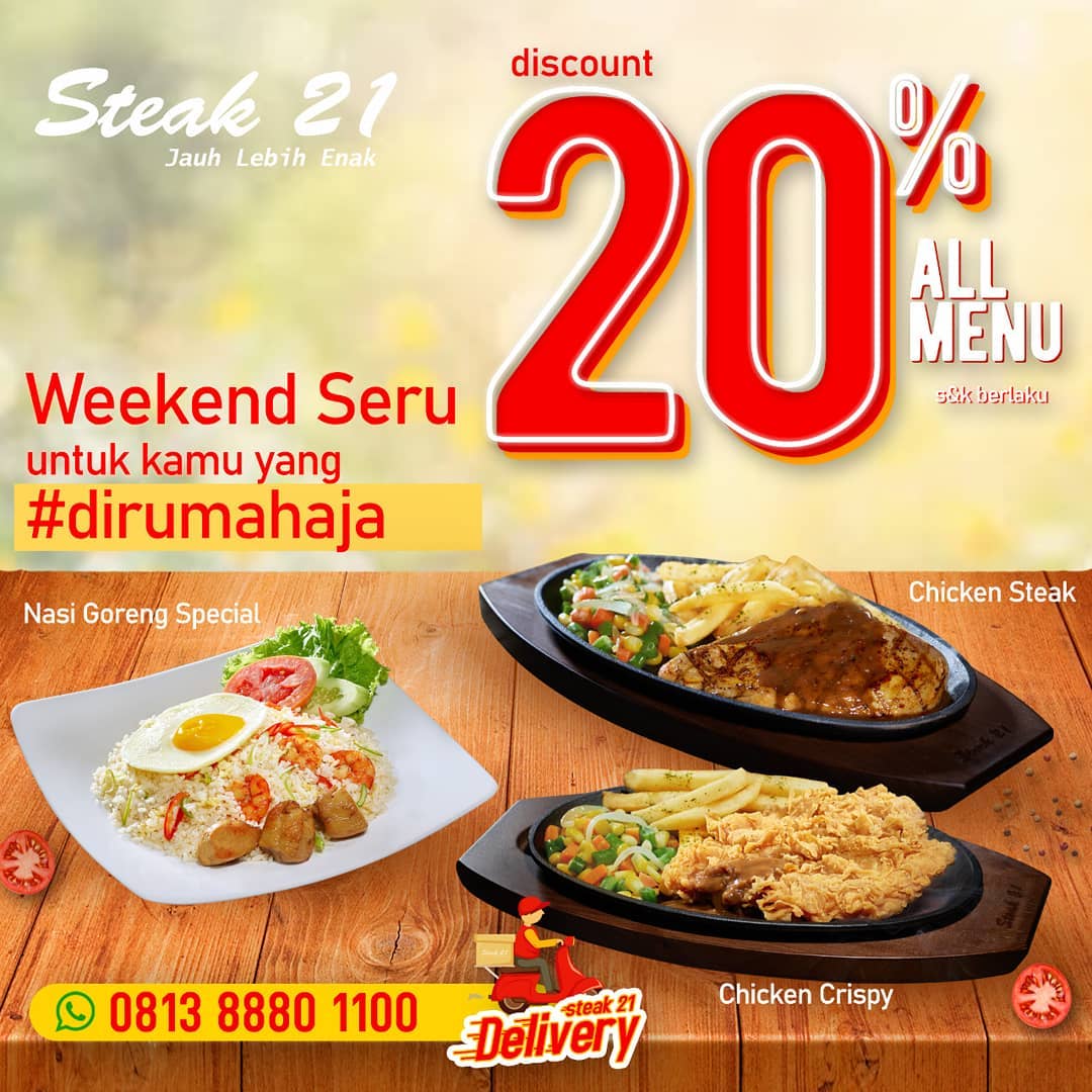 Promo Steak 21 Weekend Seru Diskon 20% + Gratis Ongkir | scanharga