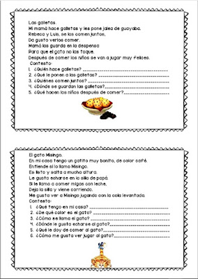 Cuaderno de LECTURAS CORTAS con Preguntas