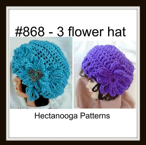 HECTANOOGA PATTERNS: FREE CROCHET PATTERN, 3 Flower Hat