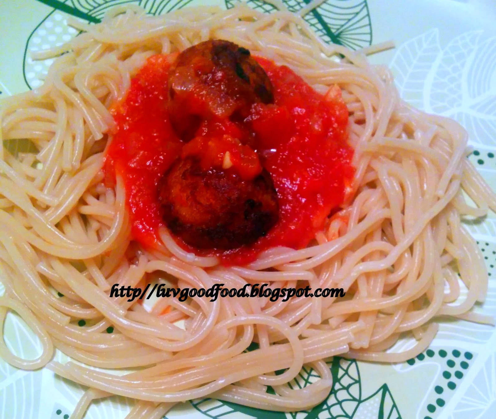 My experiments with food: Spaghetti with no meat veggie balls in tomato ...
