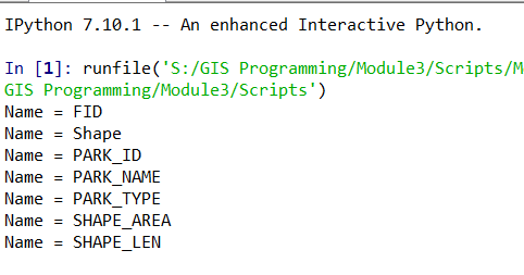 Sarah Buchanan: Student GIS Portfolio: Debugging and Error Handling
