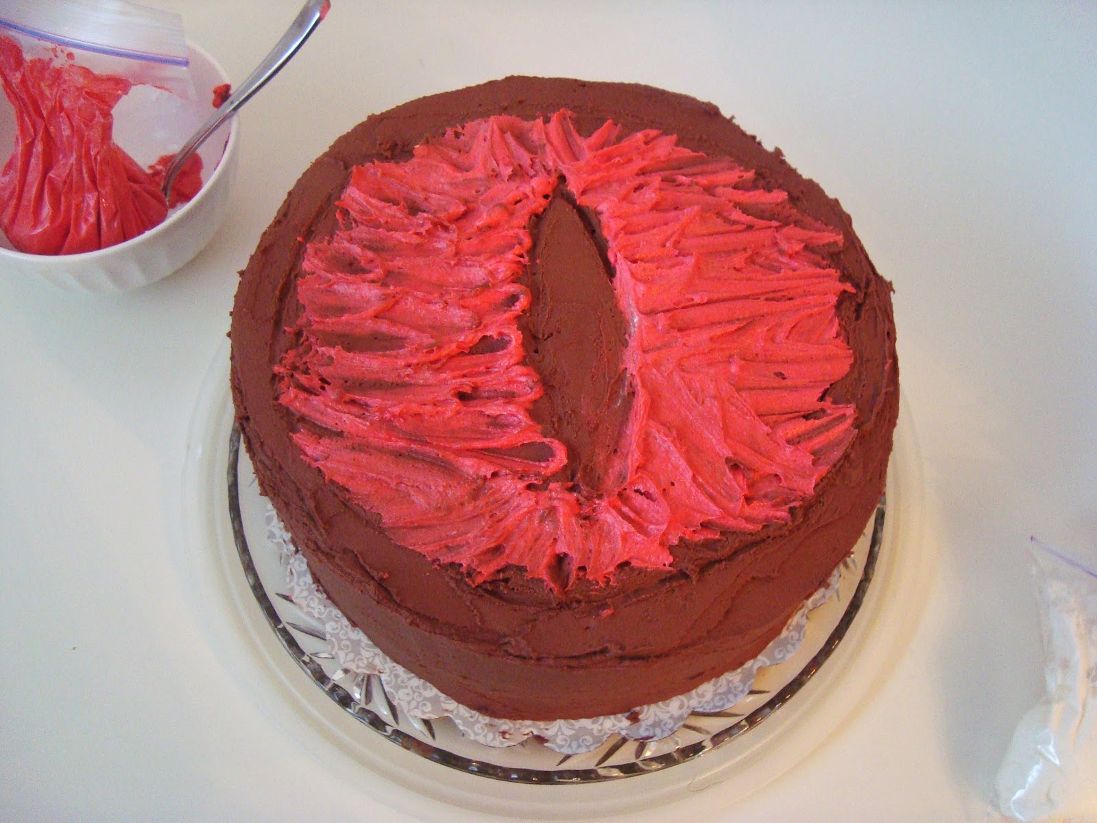 with hair disheveled: Eye of Sauron Cake