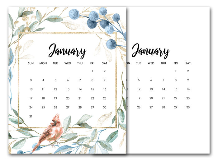 Free January Calendar Printable | i should be mopping the floor
