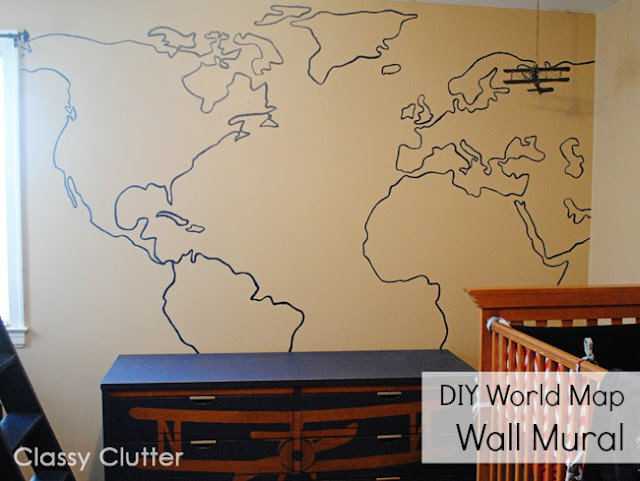 DIY World Map Wall Mural