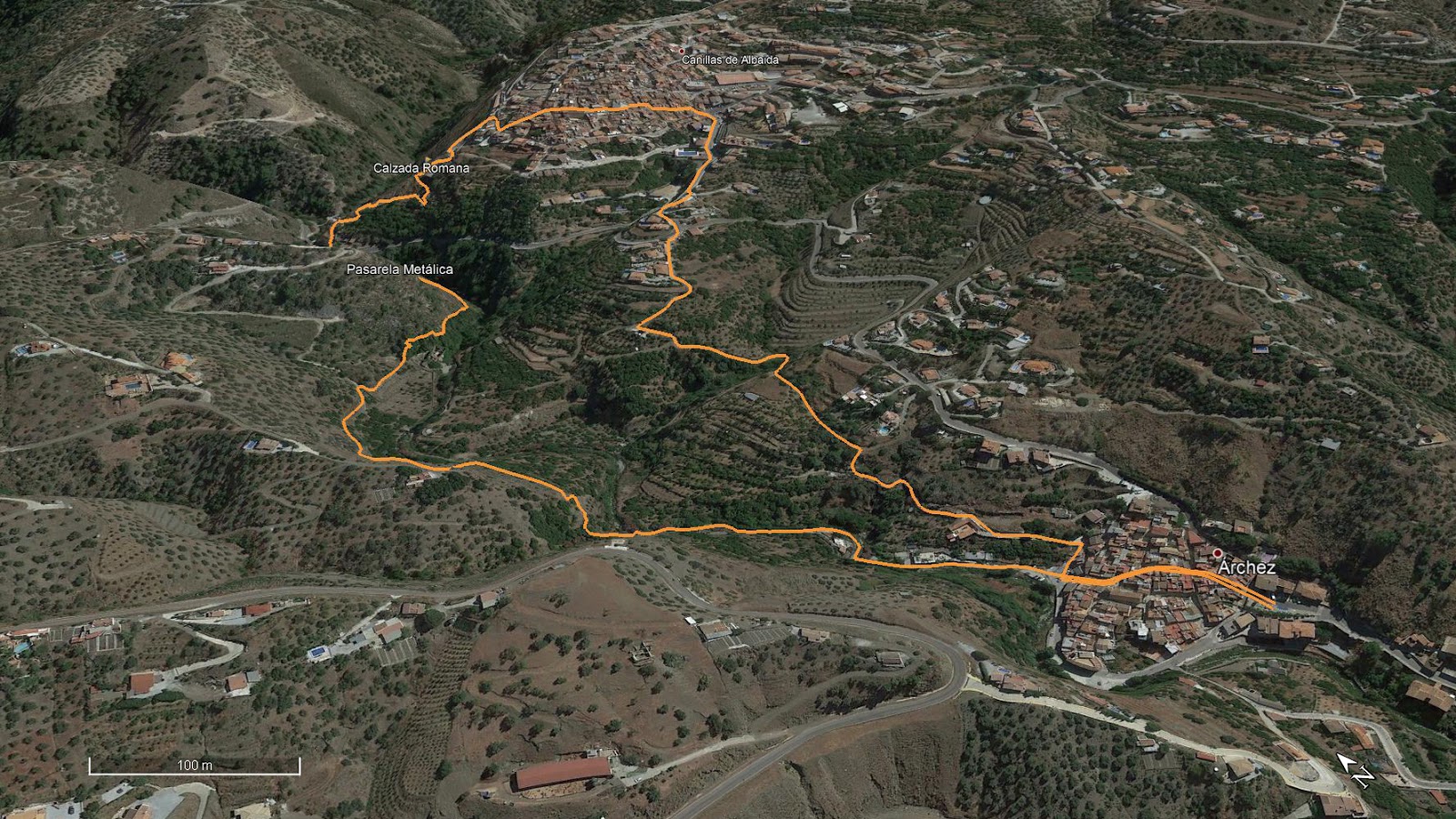 GPS Malaga: Ruta de los Molinos, Río Turvilla SL-A 277 (Canillas de ...