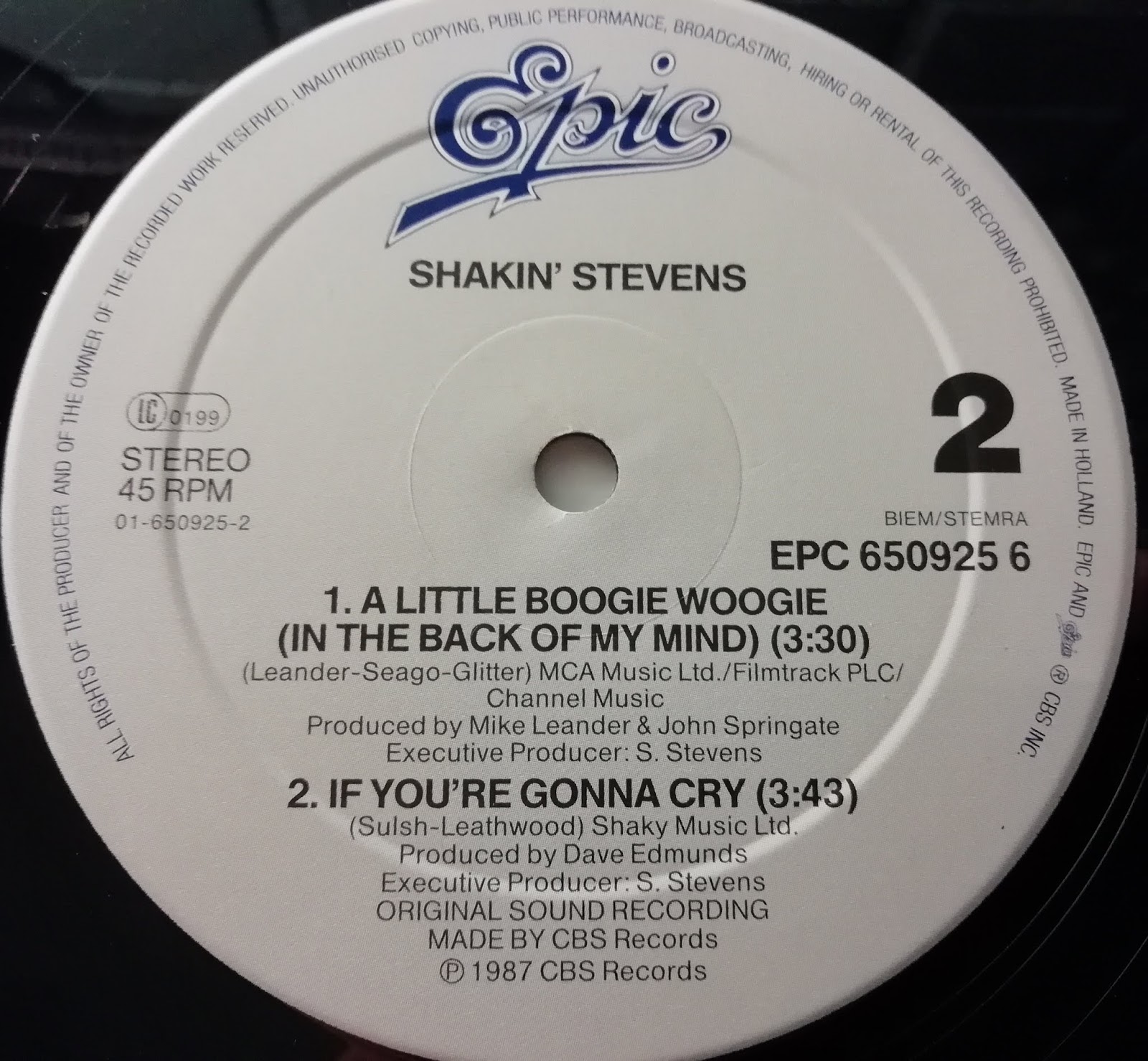 Disco Club: Shakin' Stevens - A Little Boogie Woogie (Boogie Mix) 1987