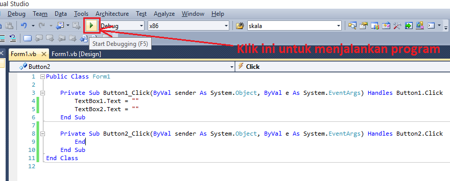VISUAL BASIC NET PART 3 – TUTORIAL MEMBUAT TOMBOL HAPUS DAN KELUAR ...