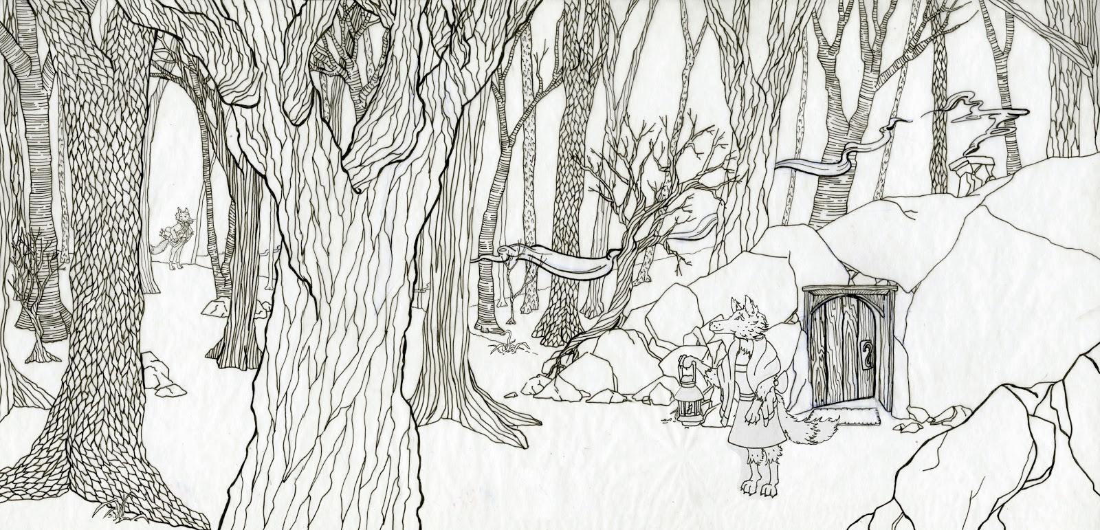 Liz Cleaves Illustration : Winter Fox Den