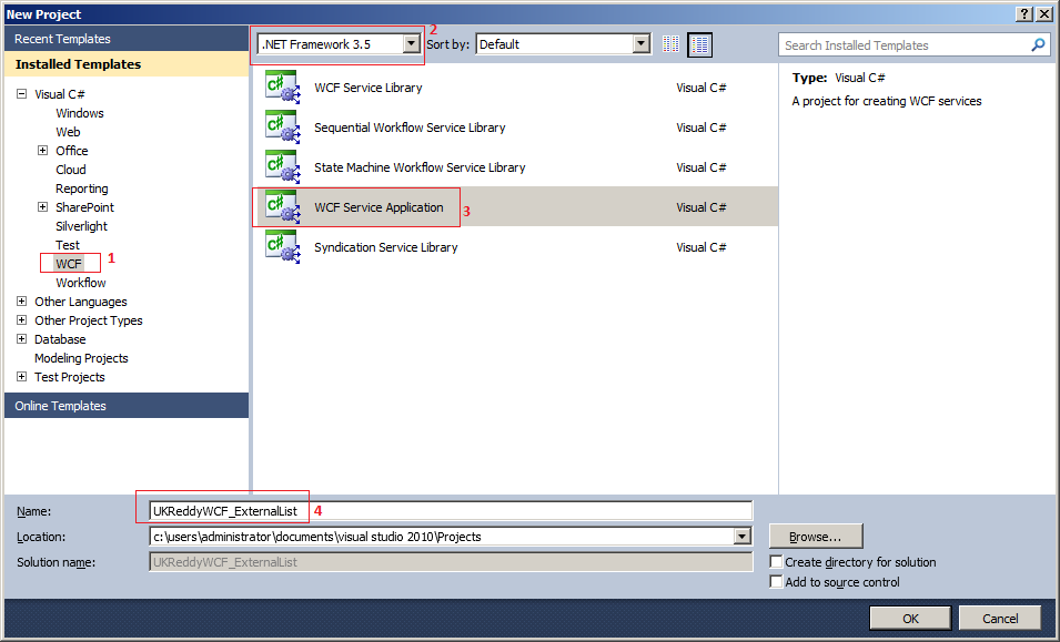 Ukreddy Sharepoint Journey How To Create Deploy Wcf Service And Create External List Using Wcf