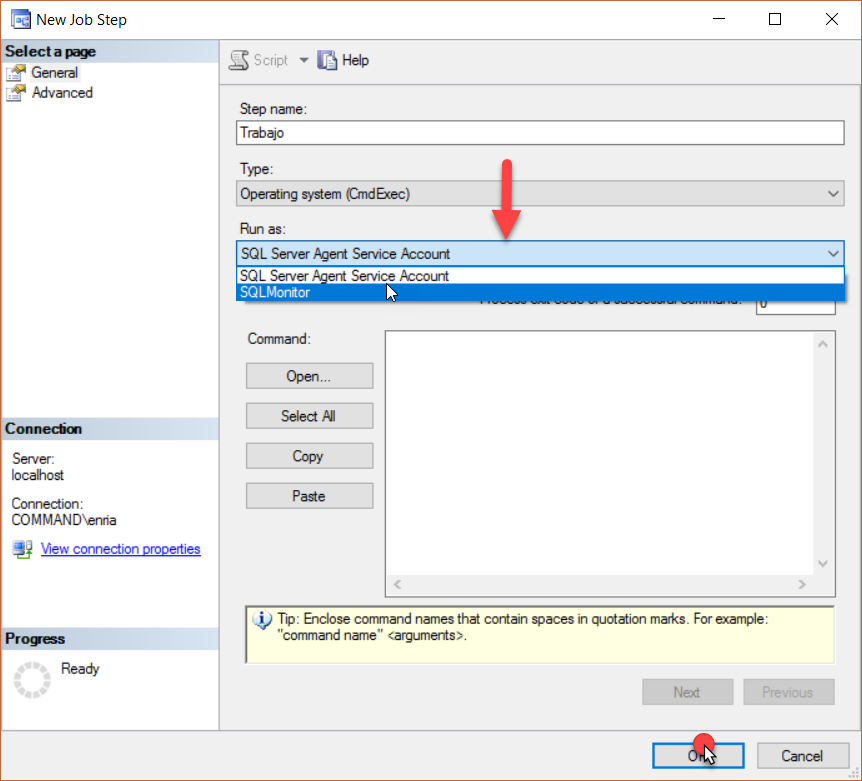 Cuentas proxy para SQL Agent