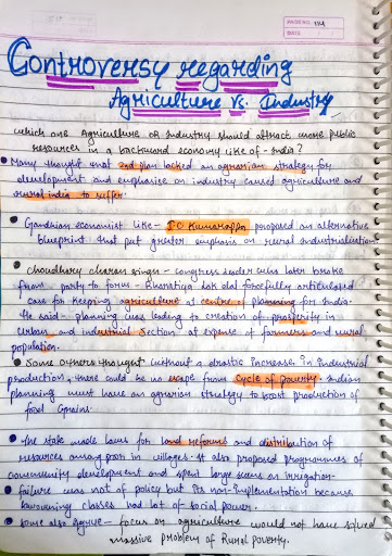 Handwritten notes of Politics in Planned Development - Political ...