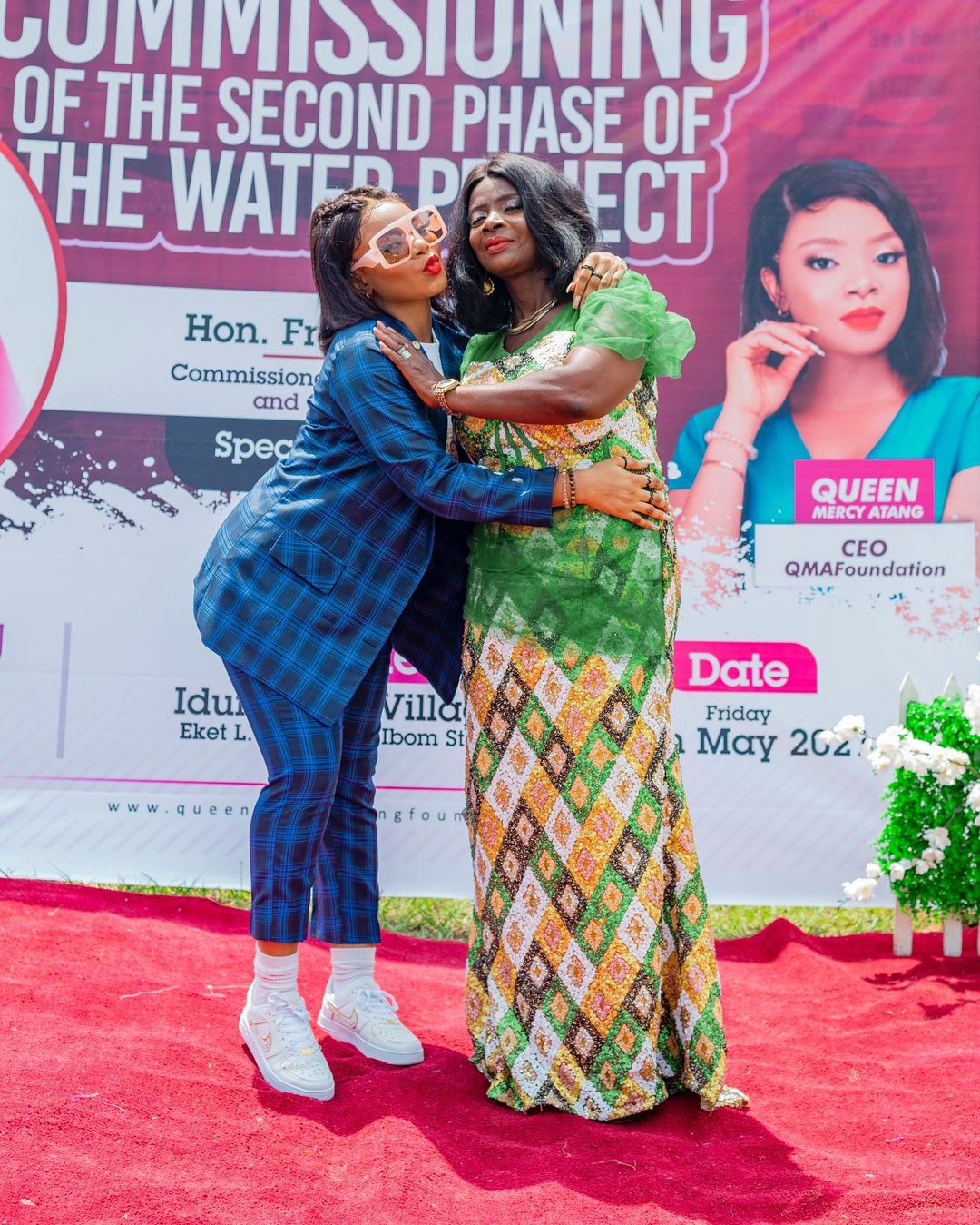 Picture of Queen Mercy Atang and her mother at her foundation event