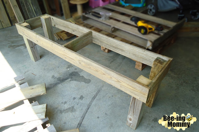 DIY L-Shape Patio Bench