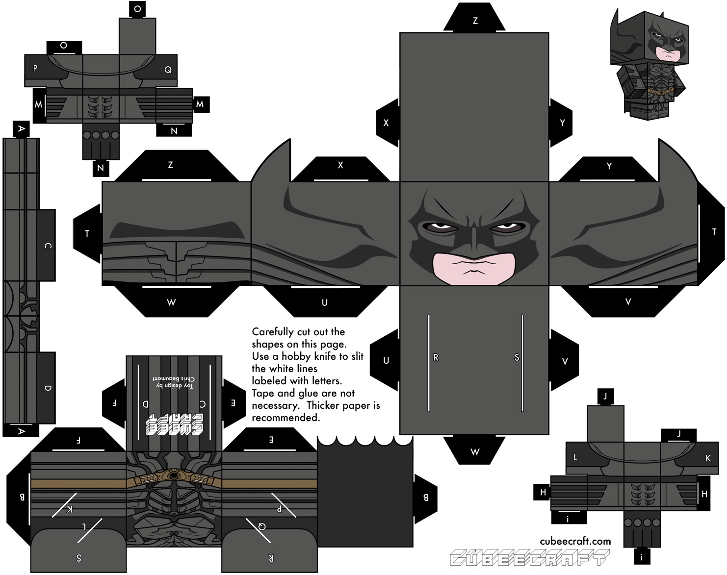 CUBEECRAFT TEMPLATES ( PAPERCRAFT): The Dark Knight / Batman Cubeecraft