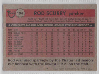 Baseball Cards Come to Life!: 1981 Topps Rod Scurry