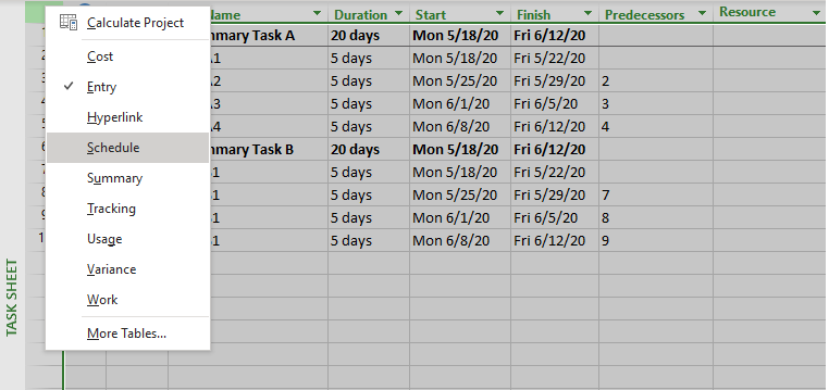 MANAGEMENT YOGI: 15 Excel Like Features in Microsoft Project – Part 2