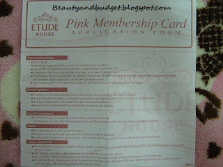 Beauty and Budget: Etude House Pink Membership Card