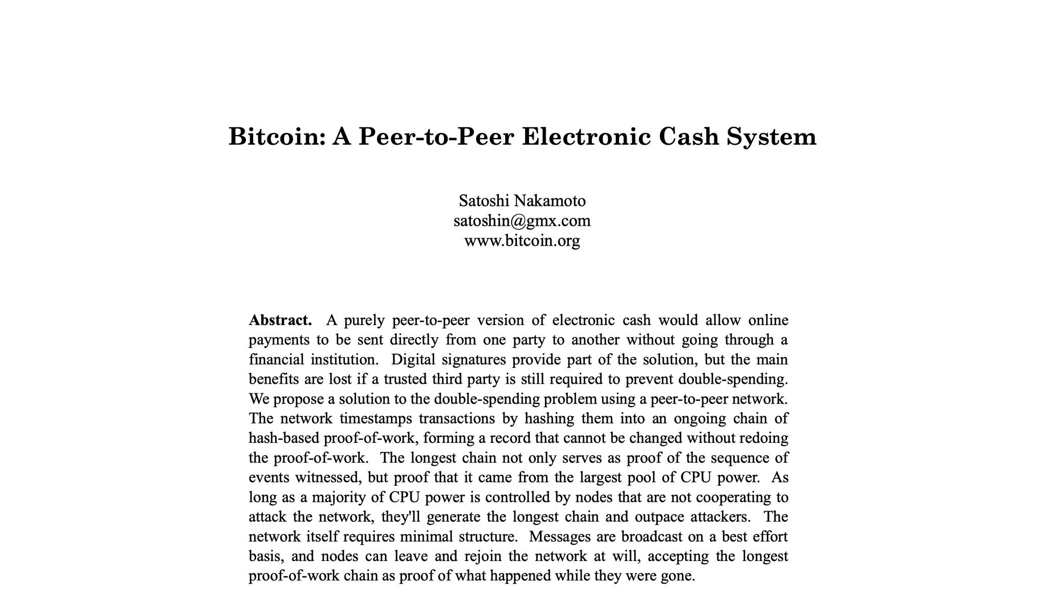 The World, and Everything in it: Happy BTC White Paper Day