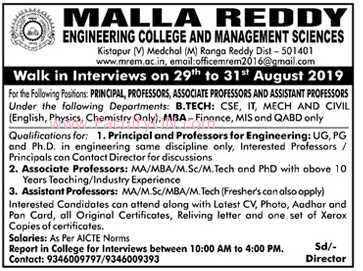 Malla Reddy Engineering College and Management Sciences, Ranga Reddy ...