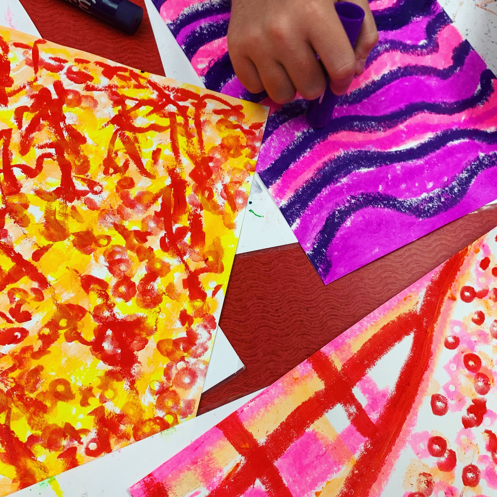 First Day In Art Class- "Painted Papers"