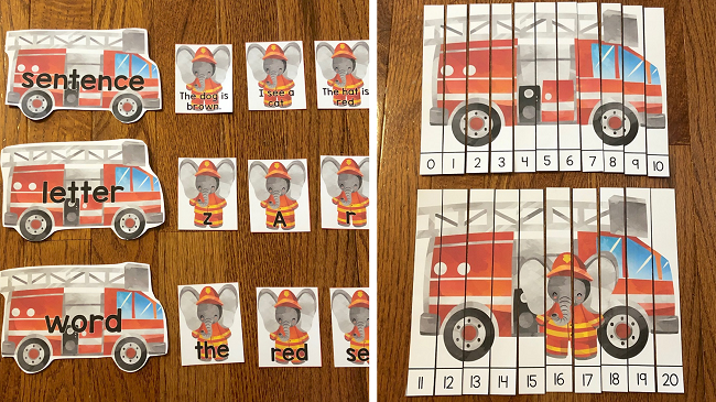 Fire Safety Centers for Preschool and Kindergarten | Lets Play.Learn.Grow