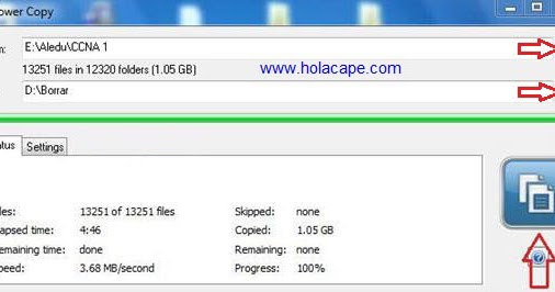 Power Copy gratis copiar carpetas grandes rápidamente - Holacape