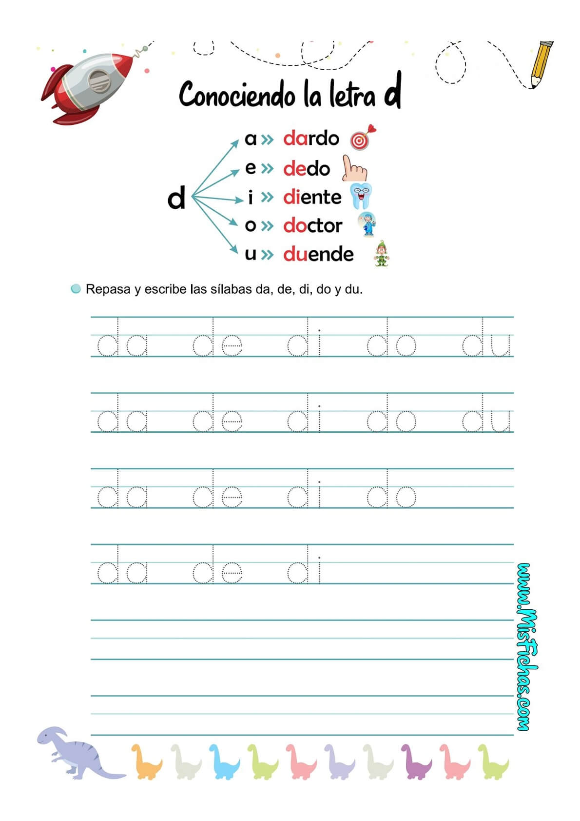 Fichas para Sílabas Da De Di Do Du | Materiales Educativos para Maestras