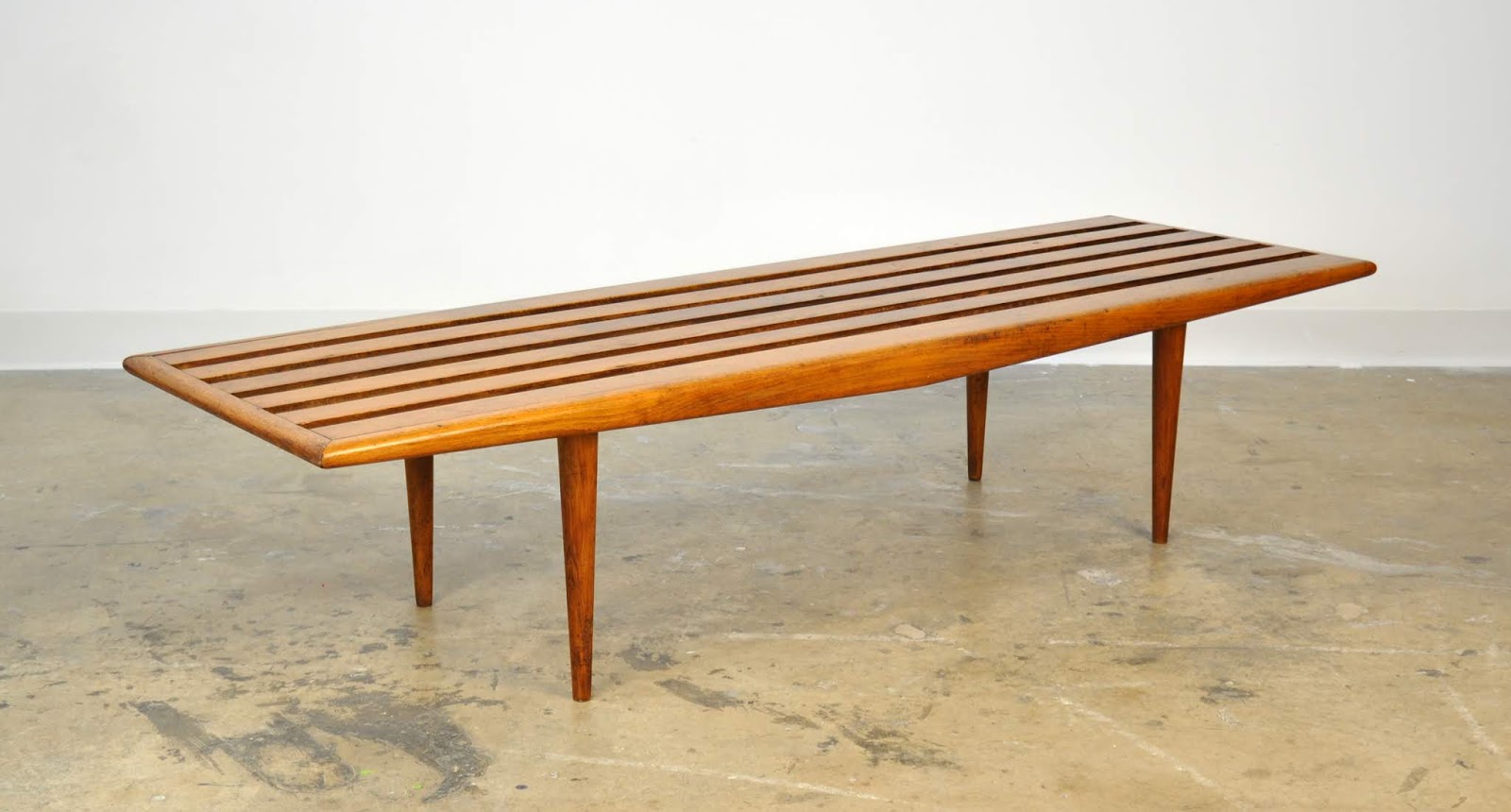 SELECT MODERN: Mid-Century Modern Teak Slat Bench or Slatted Coffee ...