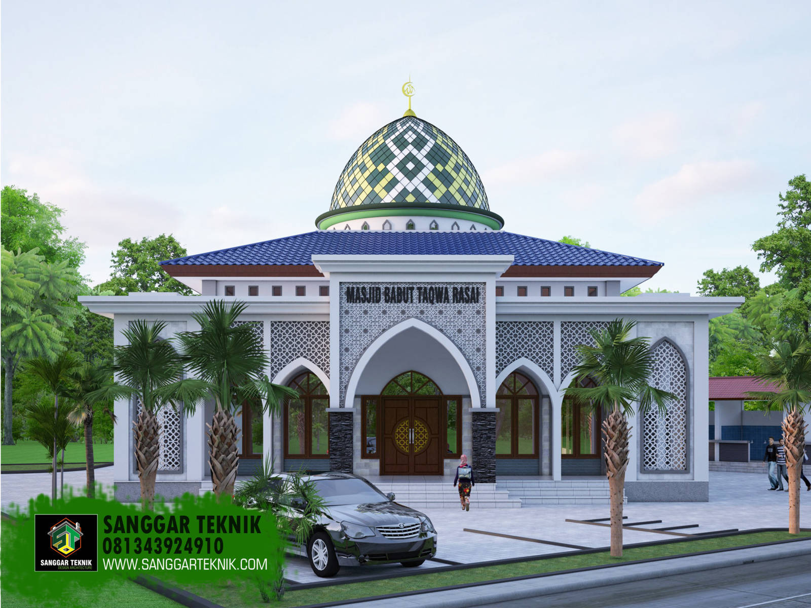 DESAIN MASJID MINIMALIS MODERN 16 x 20 ( 1 LANTAI ) | SANGGAR TEKNIK
