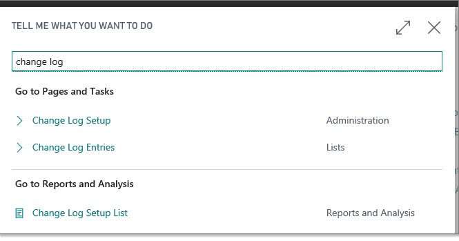 Steve Endow - The Blog: Business Central: Change Log feature