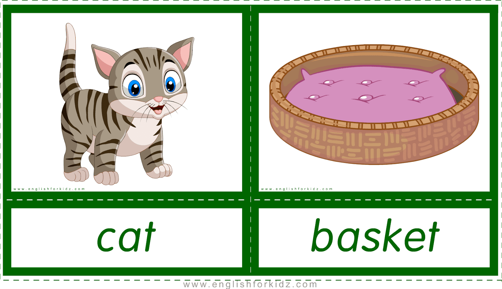 Printable Flashcards: Animal Homes. Part 1.
