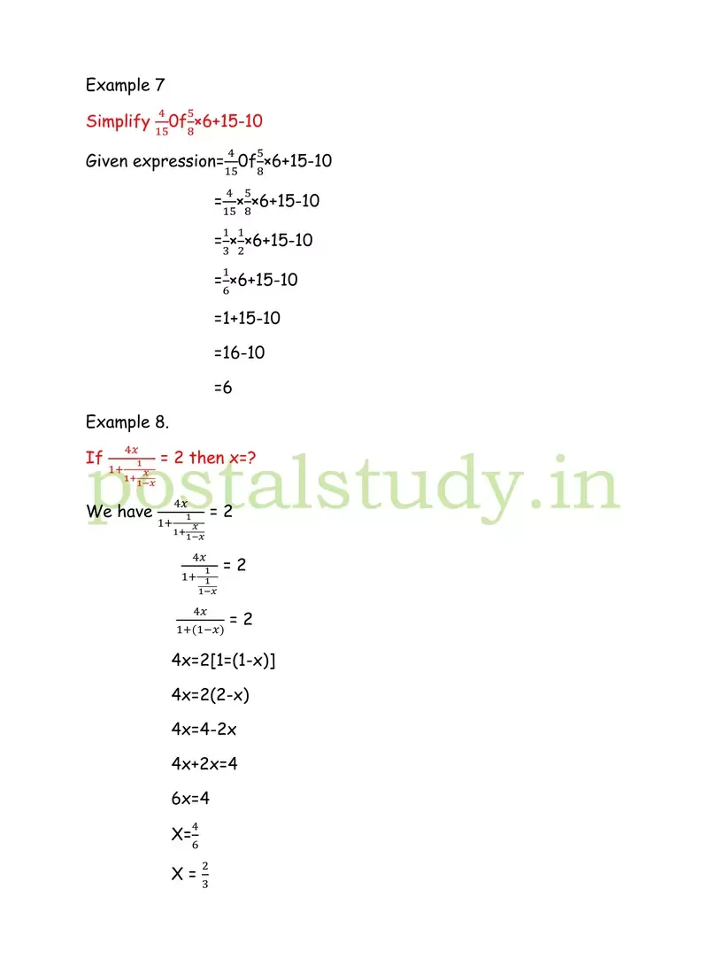 Solved Examples on BODMAS Rule - Postalstudy | Post Office Blog ...