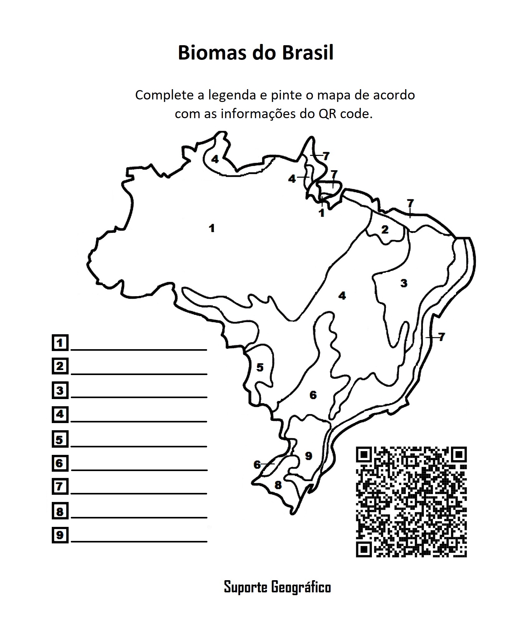 Mapa Dos Biomas Brasileiros Para Colorir Com Legenda - REVOEDUCA