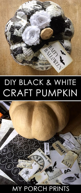 My Porch Prints: Black & White Halloween Craft Pumpkin Tutorial