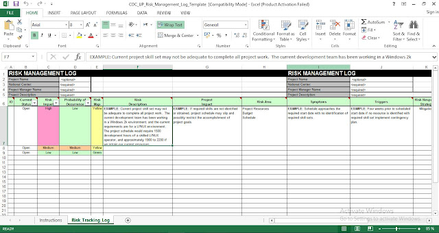 Risk Management Log Excel Template Free