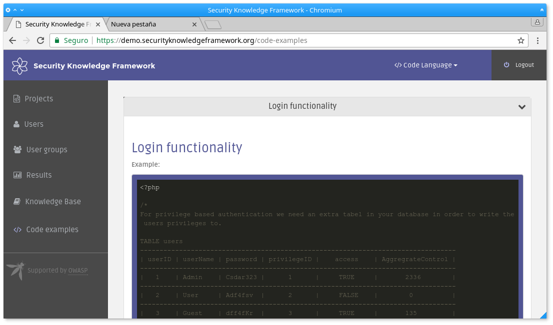 Owasp Security Knowledge Framework An Expert System Application That
