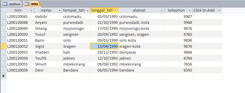Teknik Informatika: Basis Data Membuat Tabel dan Form menggunakan MS ...