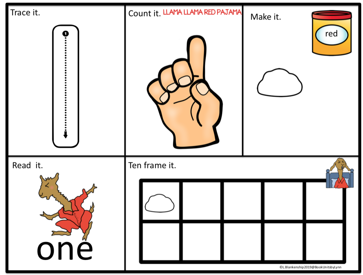 LLAMA LLAMA RED PAJAMA PLAY DOUGH MATS ~ Book Units by Lynn
